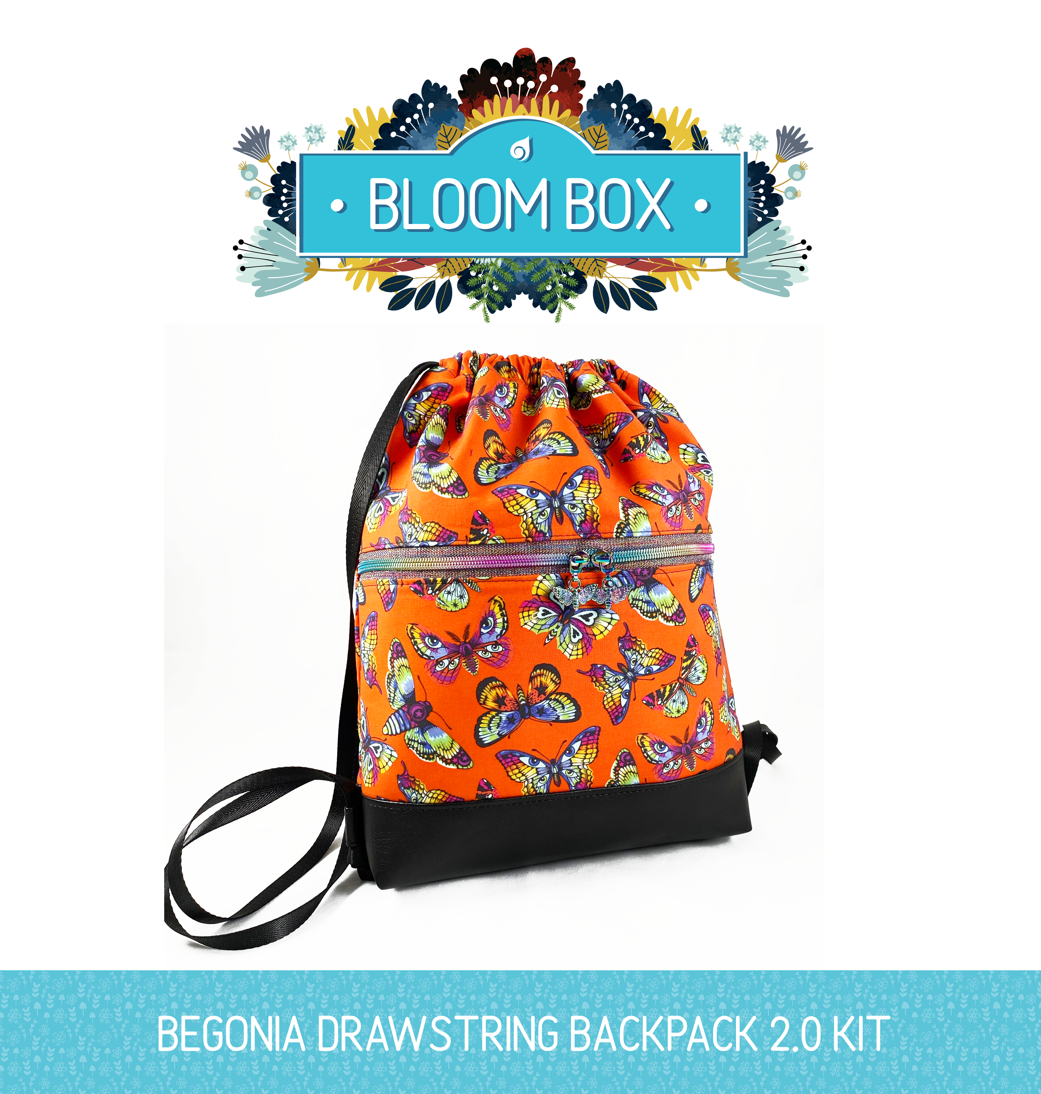 Bloom Box - Begonia Drawstring Backpack 2.0 Sewing Kit – Blue Calla ...